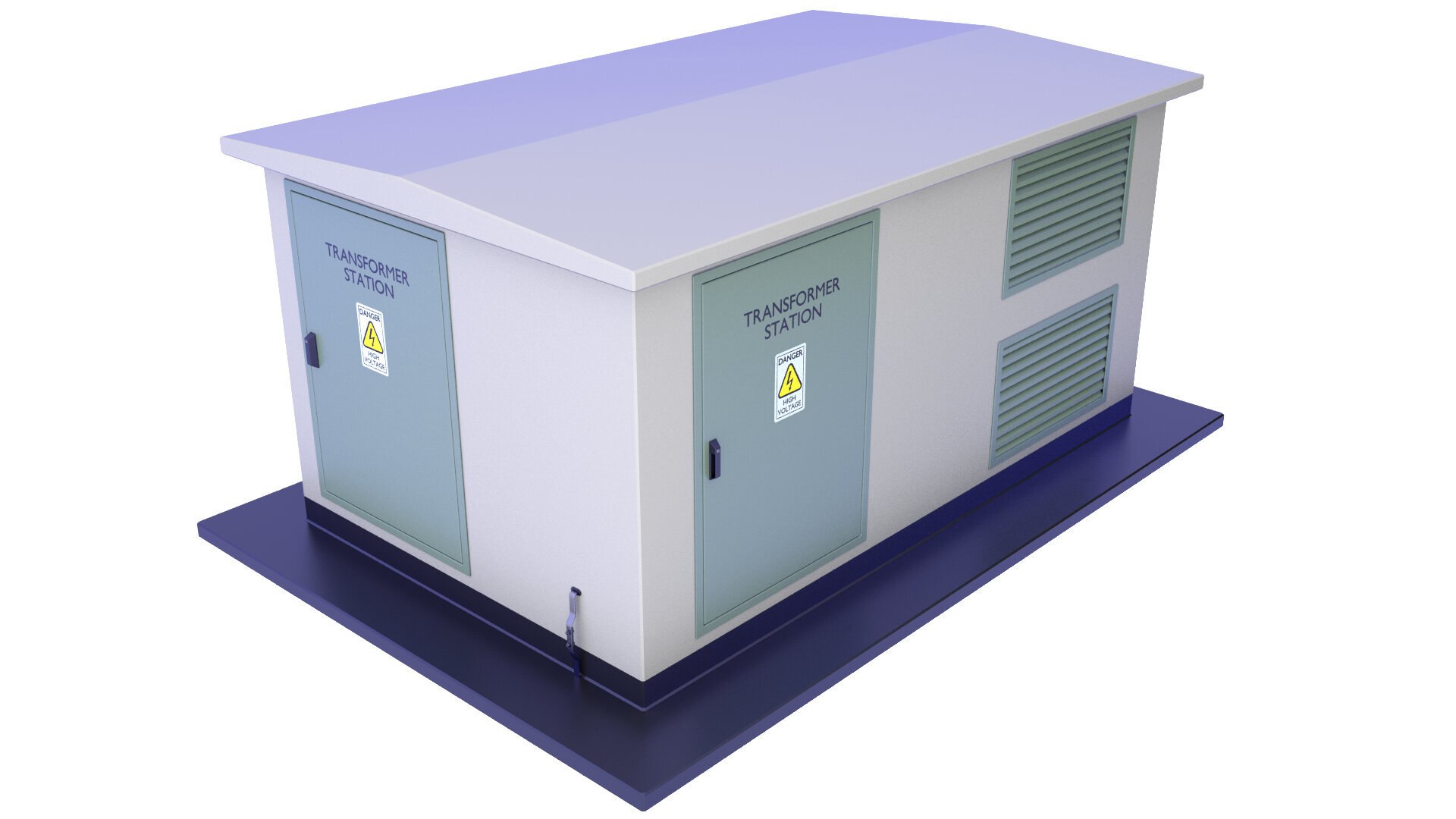 3D Model Concrete Transformer Substation Building Utility Box 11 ...
