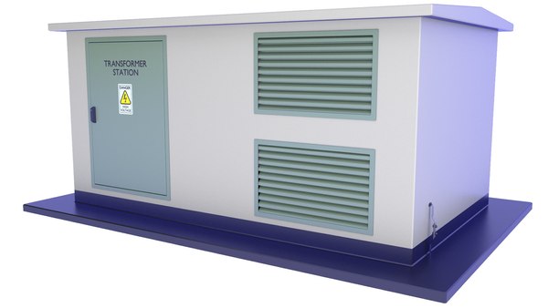 3D model Concrete Transformer Substation Building utility box 11 ...
