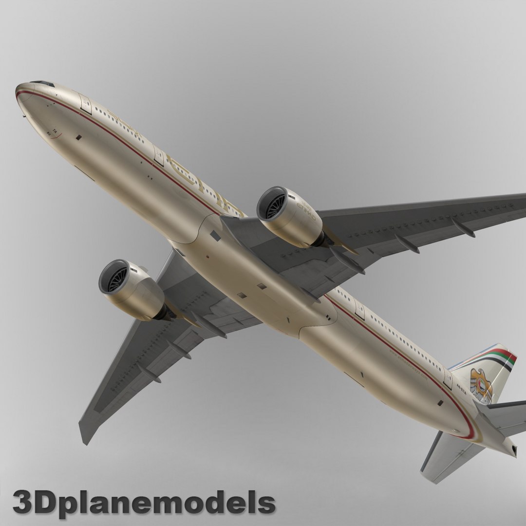 3dsmax boeing 777-300er aircraft landing