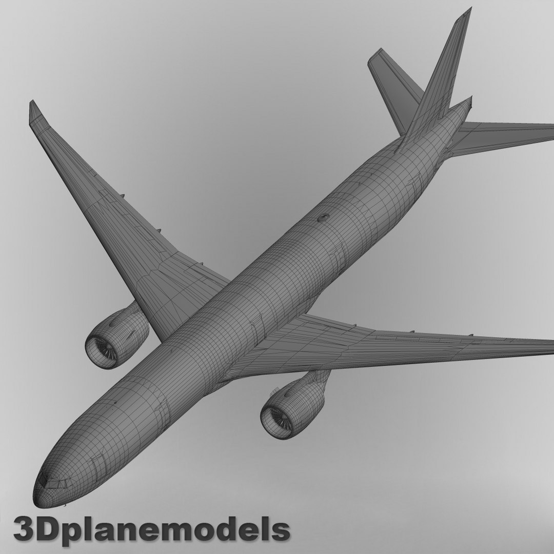 3dsmax boeing 777-300er aircraft landing