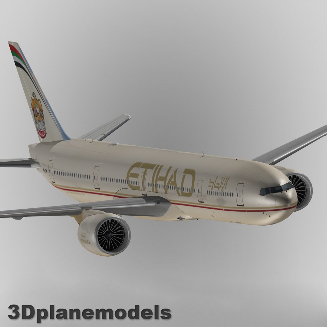 3dsmax boeing 777-300er aircraft landing