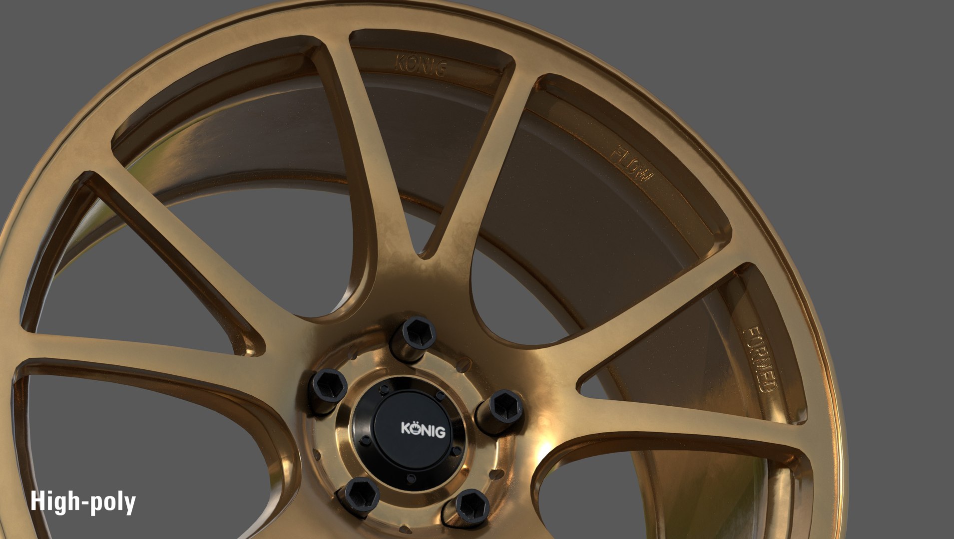 Konig Freeform 17x9 PCD 5x100 Rim 3D Model - TurboSquid 1996718