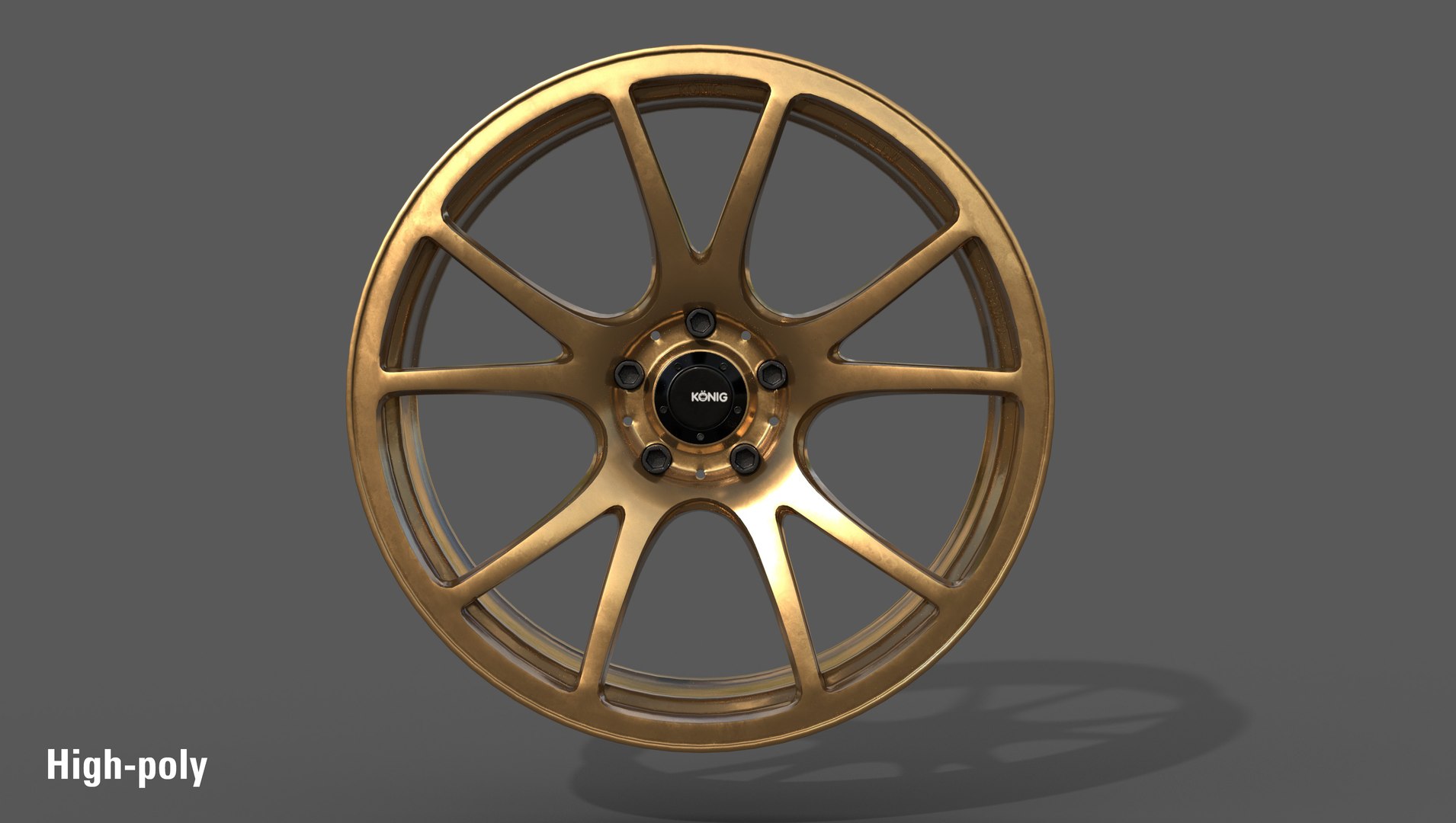 Konig Freeform 17x9 PCD 5x100 Rim 3D Model - TurboSquid 1996718