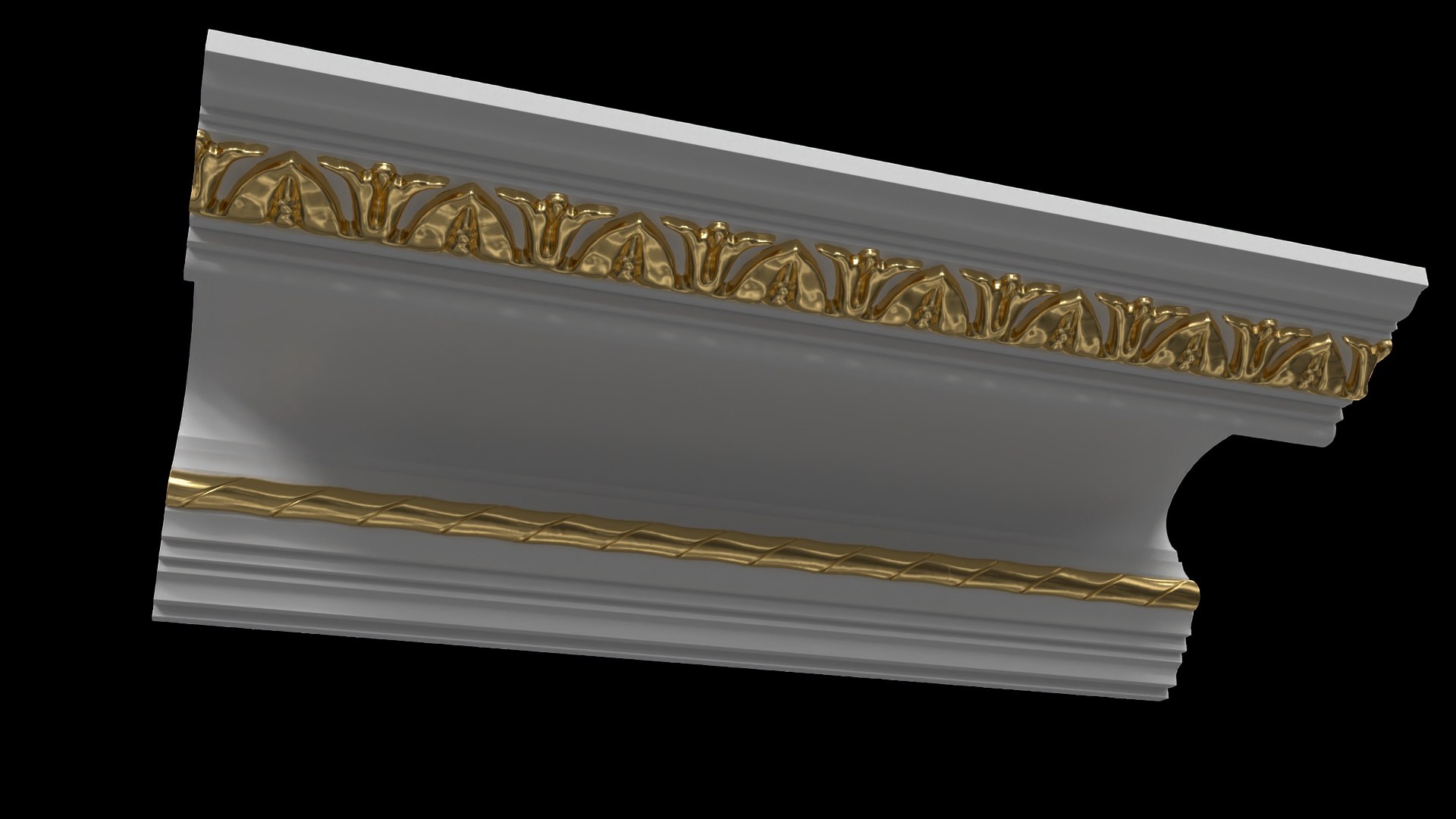 3D Patterned Cornice Gypsum Plaster DK4 - TurboSquid 1991327