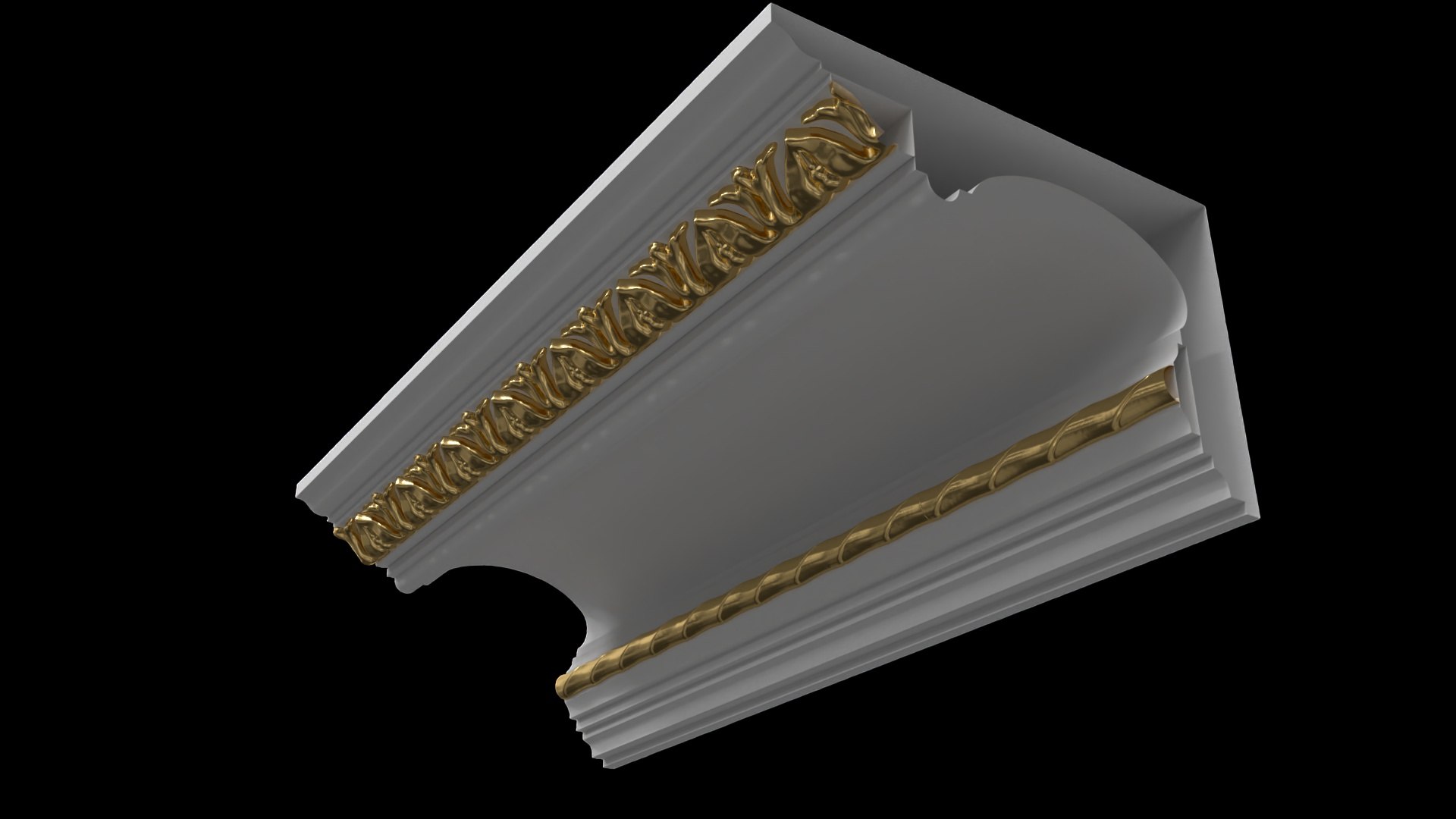 3D Patterned Cornice Gypsum Plaster DK4 - TurboSquid 1991327