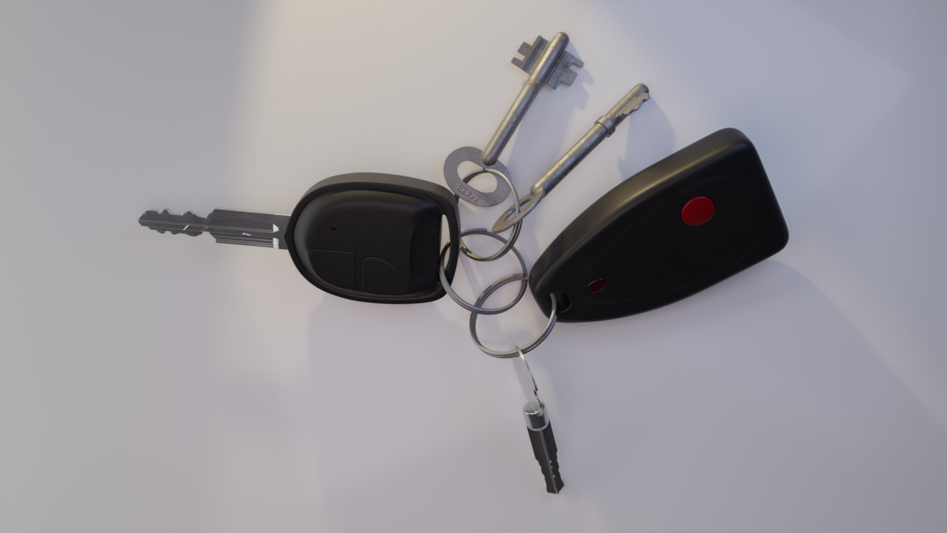 Car House Keys With Security Key And Remote Conrol 3D - TurboSquid 1954595