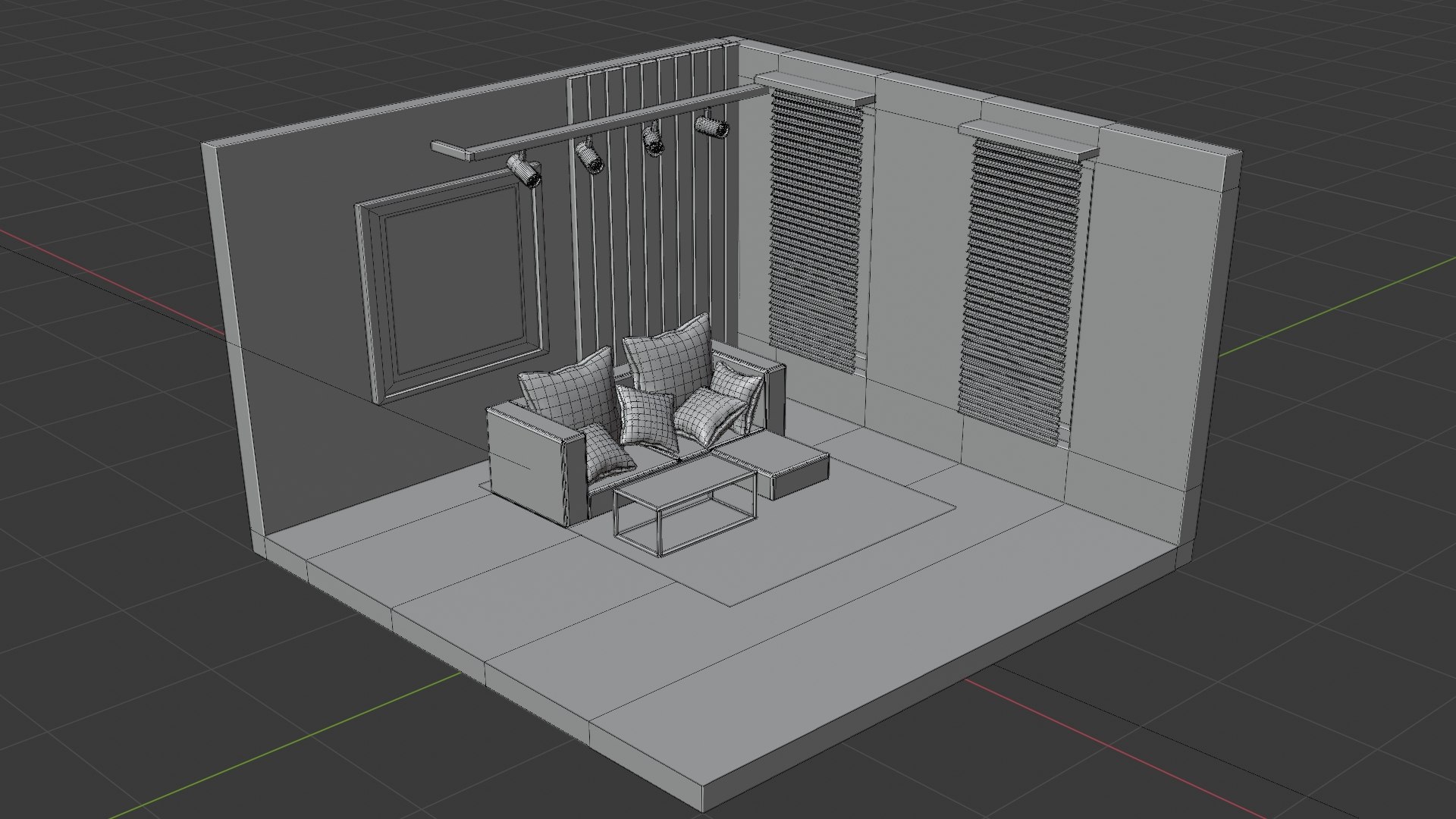 3D Living Room Isometric 3D Model - TurboSquid 2021551