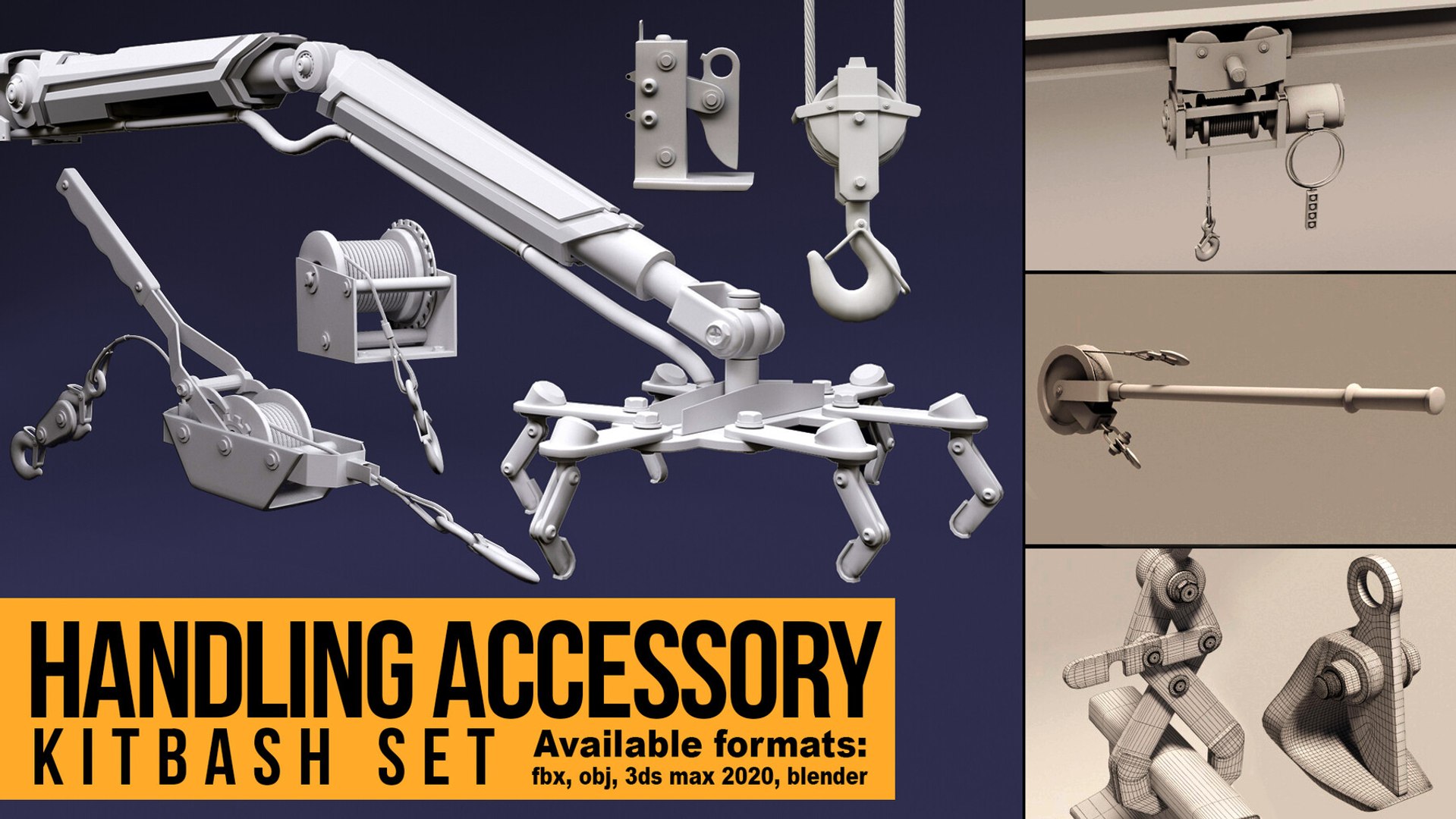 Handling Accessory KITBASH Set 3D model - TurboSquid 1994829