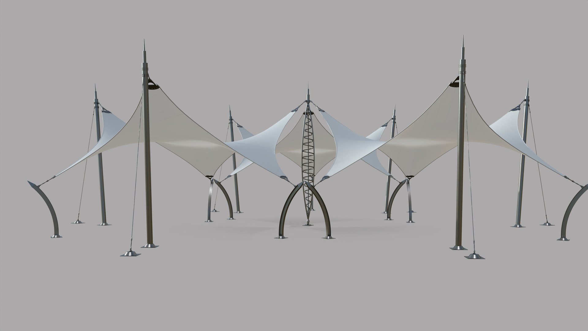 Tensile Structure Architecture 3D Model - TurboSquid 2263870