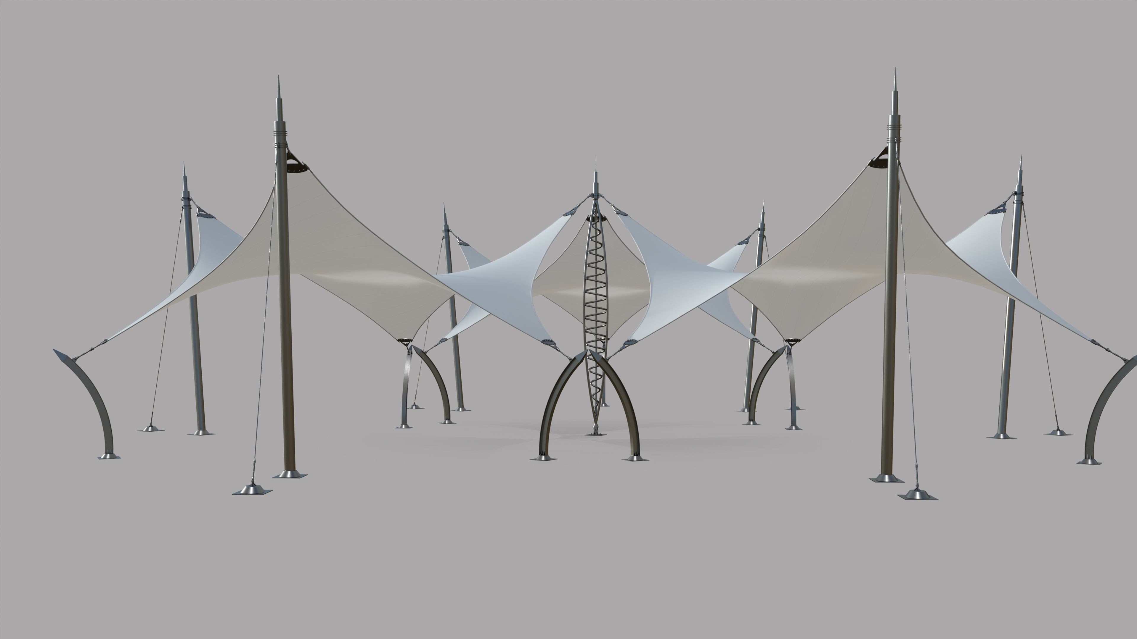 modelo 3d Arquitectura de estructura tensada - TurboSquid 2263870