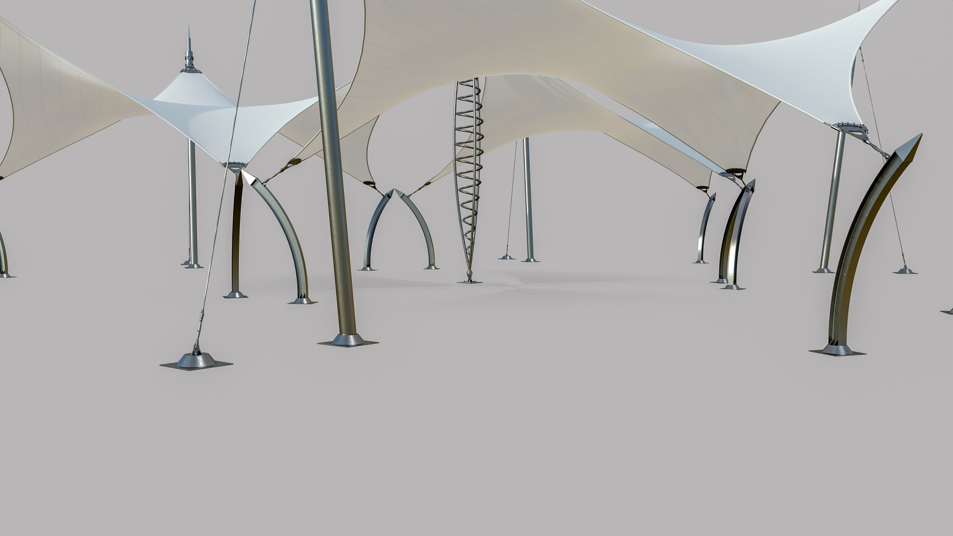 Tensile Structure Architecture 3D Model - TurboSquid 2263870