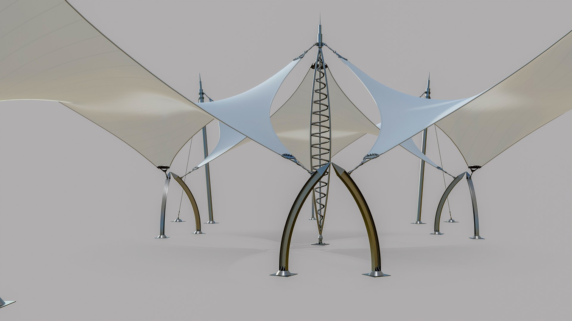Tensile Structure Architecture 3D Model - TurboSquid 2263870