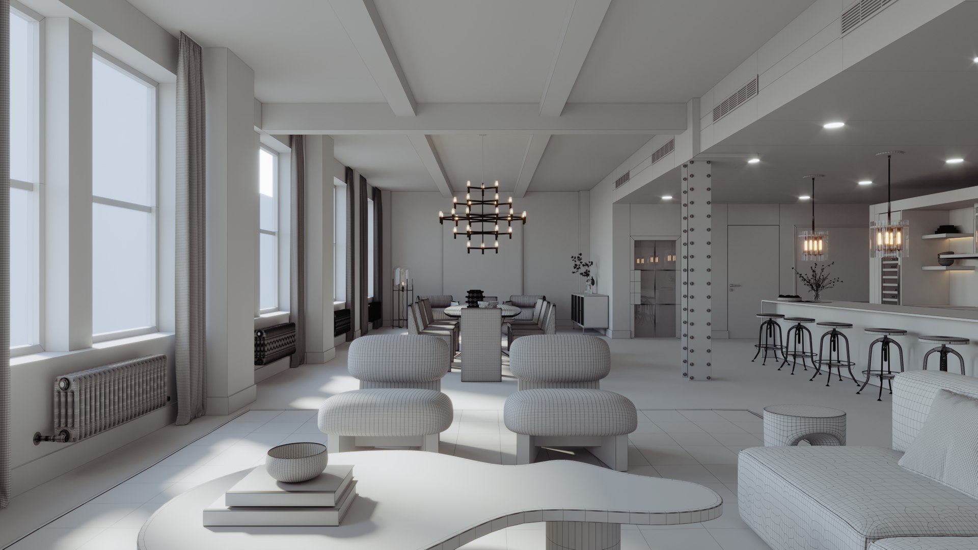 3D Loft Interior Hyper Realistic Model - TurboSquid 1826002