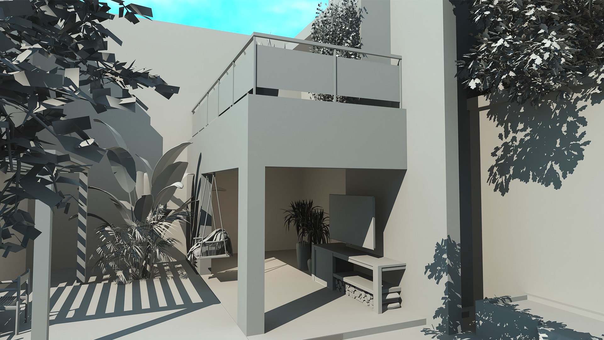 3D Modern Balcony - TurboSquid 2218846