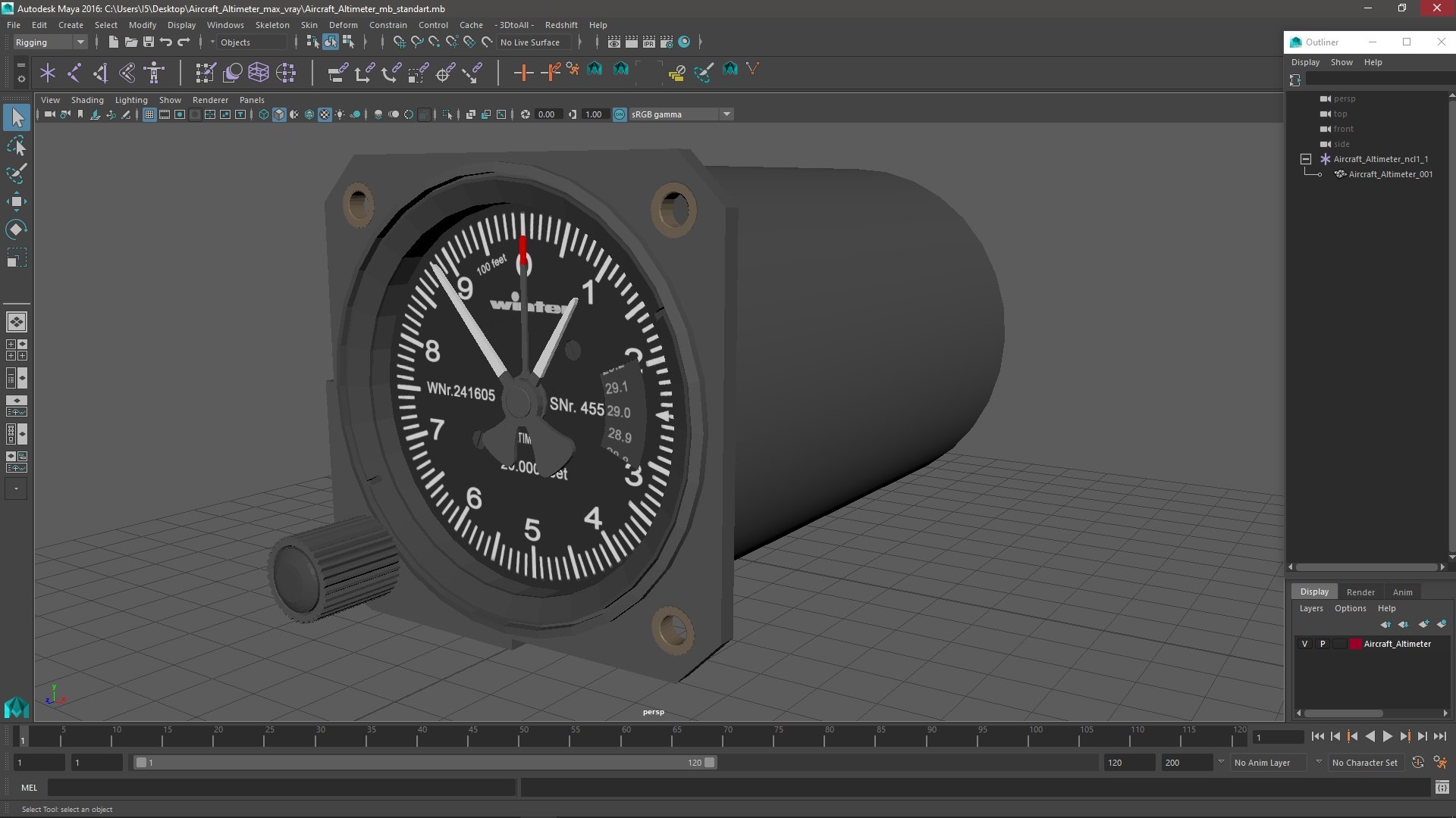 3D Aircraft Altimeter - TurboSquid 2205398