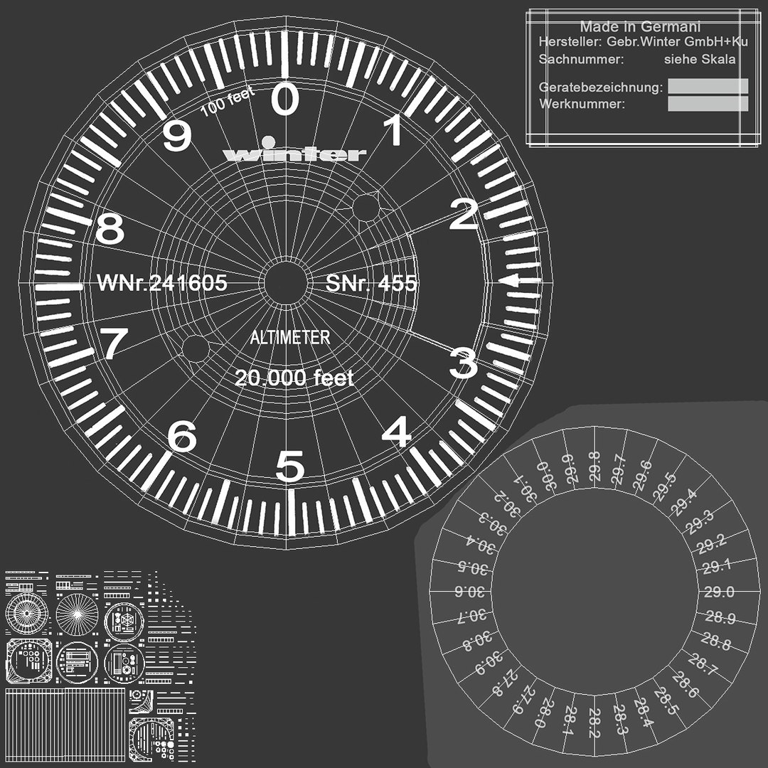 3D Aircraft Altimeter - TurboSquid 2205398