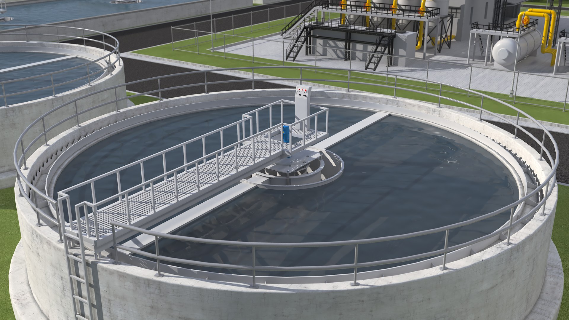 3D Modern Water Treatment Plant Model - TurboSquid 2341606