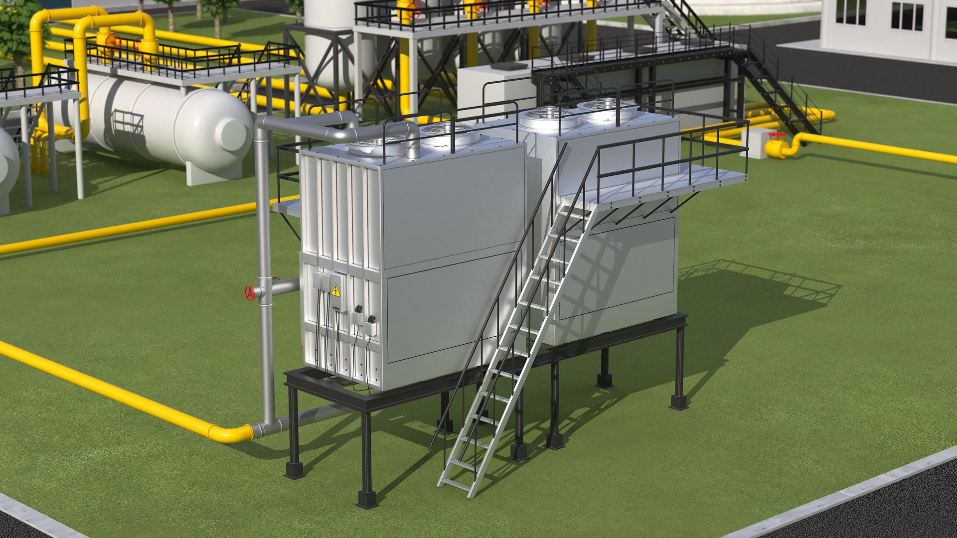 3D Modern Water Treatment Plant Model - TurboSquid 2341606