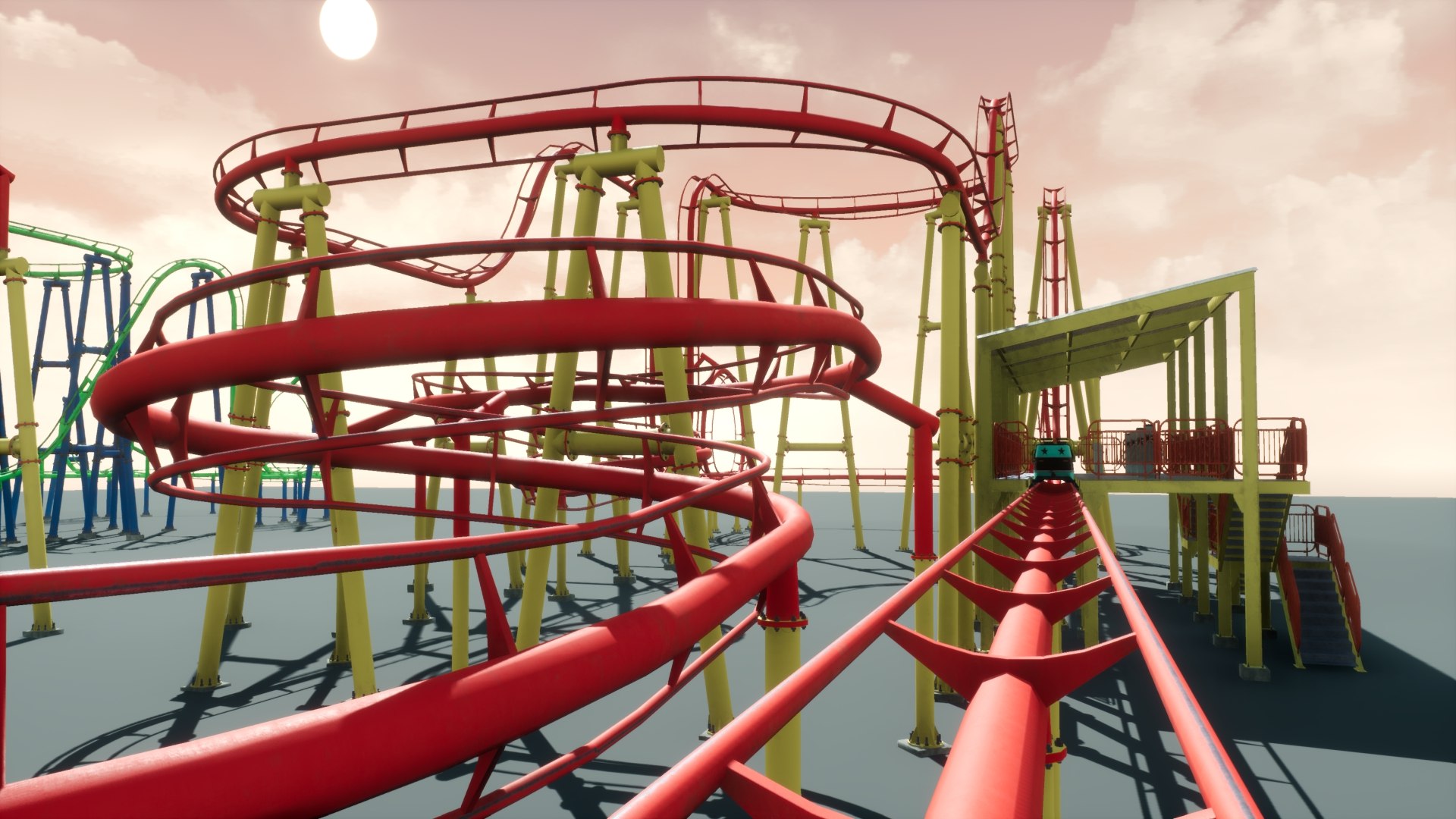 Pbr Roller Coaster Model - TurboSquid 1317058