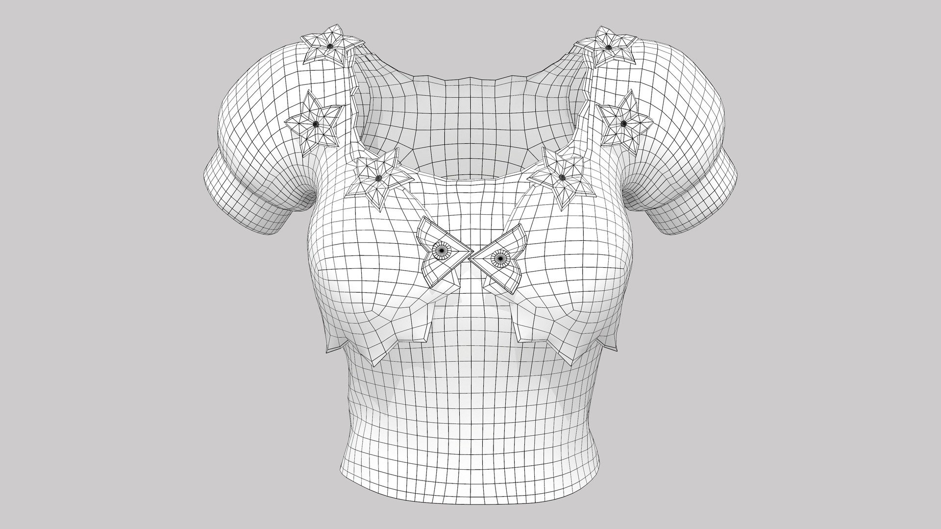 3D Model Puff Shoulders Star Bolero Bolero Blouse Fantasy Top ...