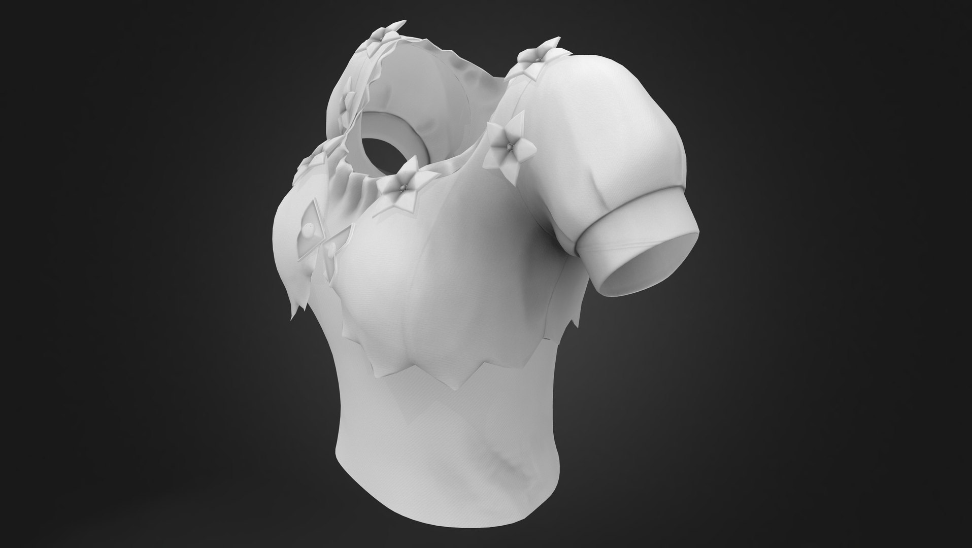 3D Model Puff Shoulders Star Bolero Bolero Blouse Fantasy Top ...