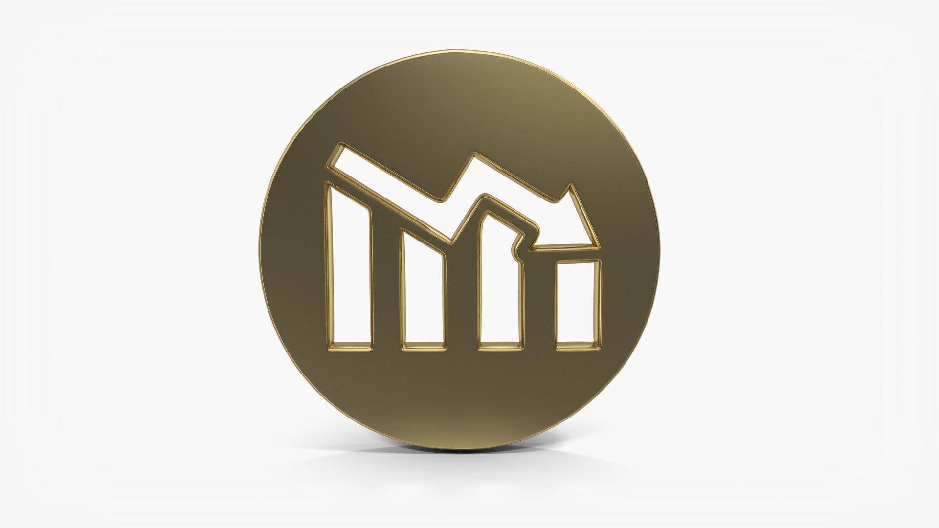 3D Business Performance Decline Chart Symbol Gold - TurboSquid 2066713