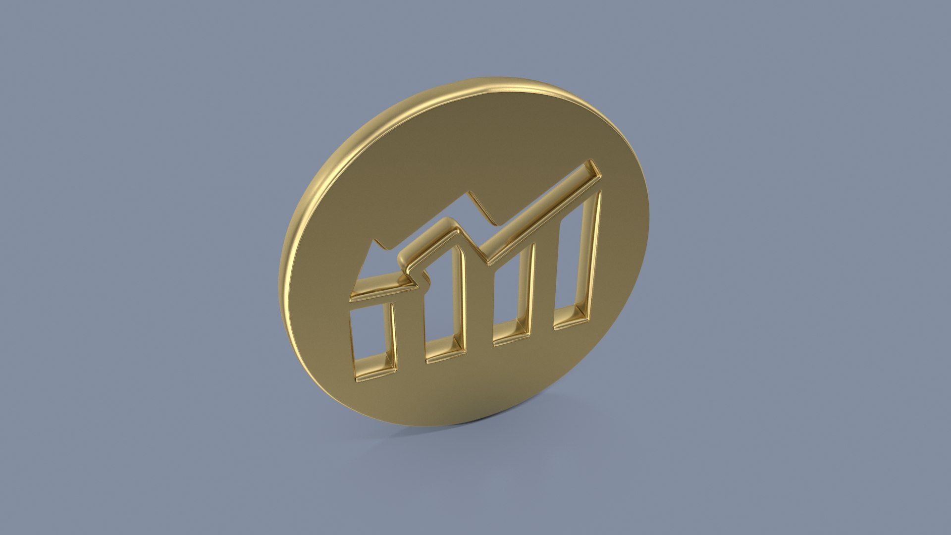 3D Business Performance Decline Chart Symbol Gold - TurboSquid 2066713