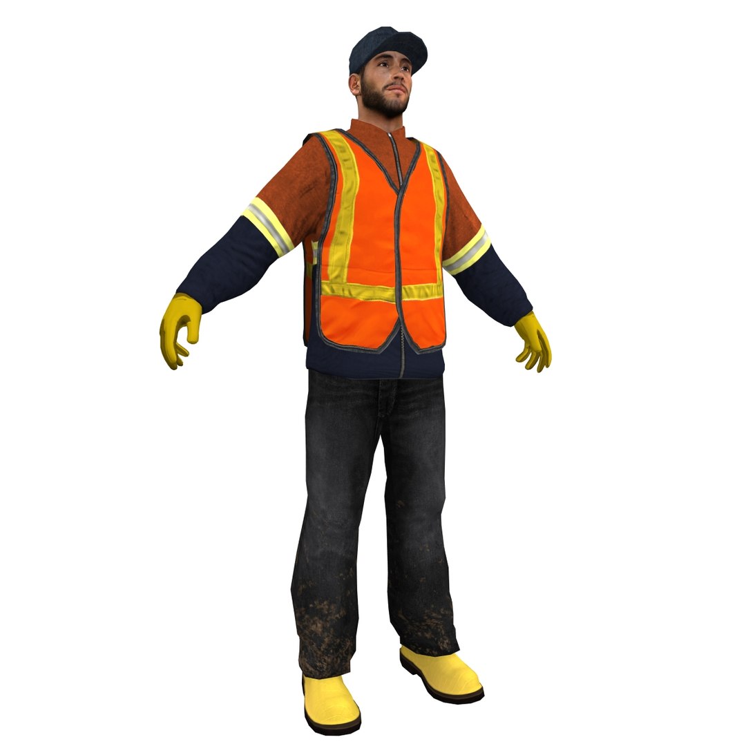 Worker Man 3d Model