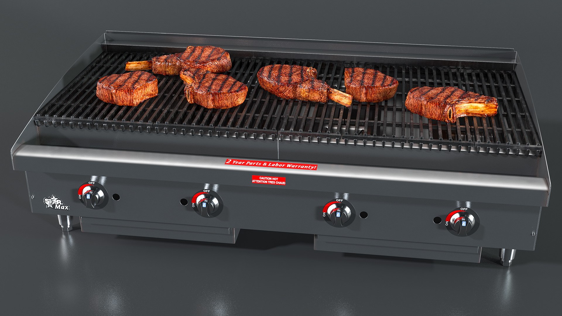 Countertop stainless steel charbroiler 3D model - TurboSquid 1609725