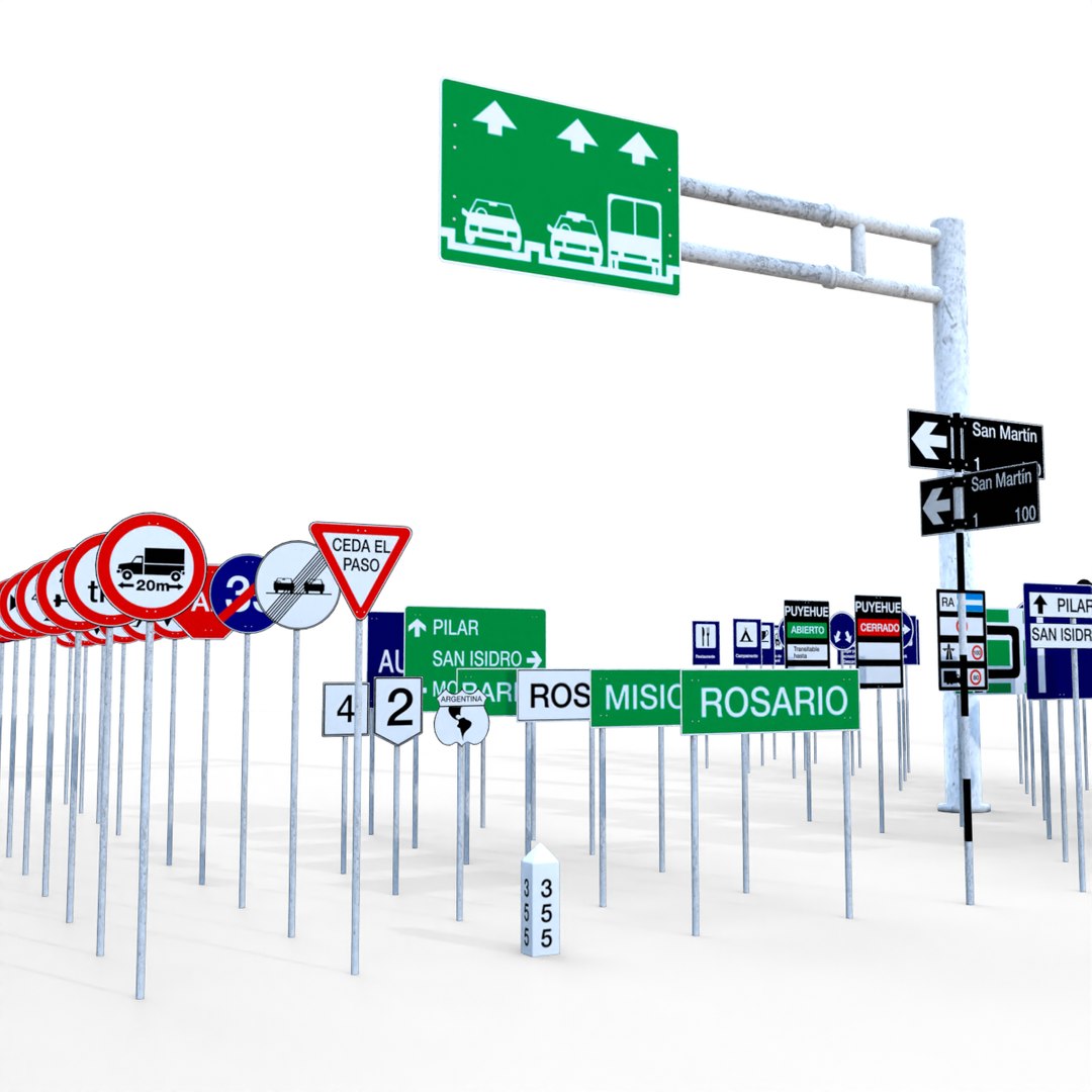 3D Argentina Road Signs Pack Model - TurboSquid 2082952