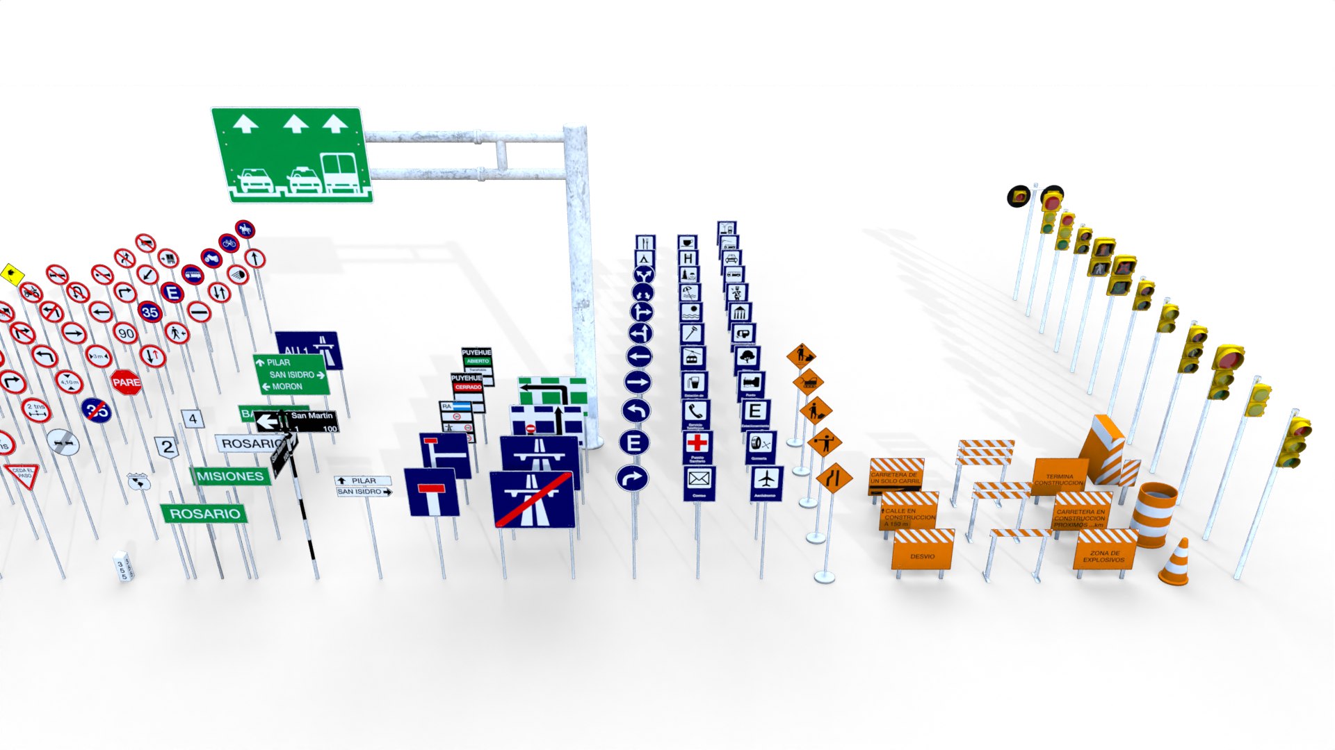 3D Argentina Road Signs Pack Model - TurboSquid 2082952