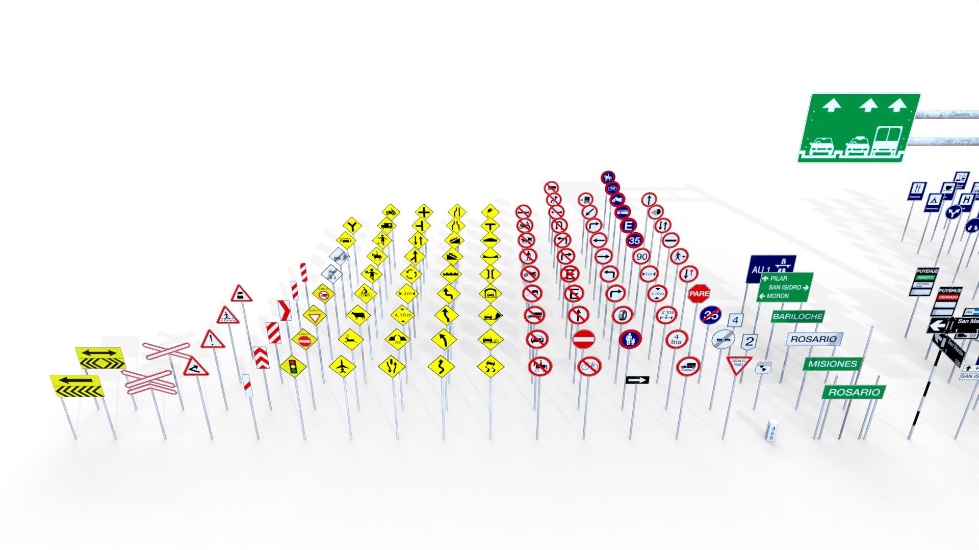 3D Argentina Road Signs Pack Model - TurboSquid 2082952