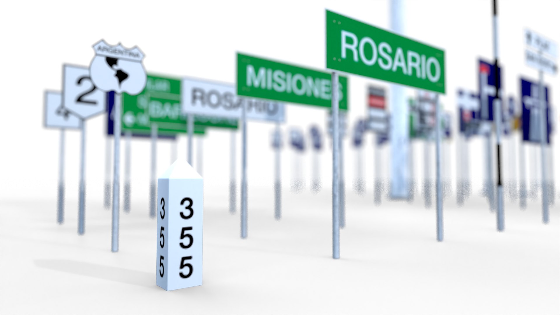 3D Argentina Road Signs Pack Model - TurboSquid 2082952