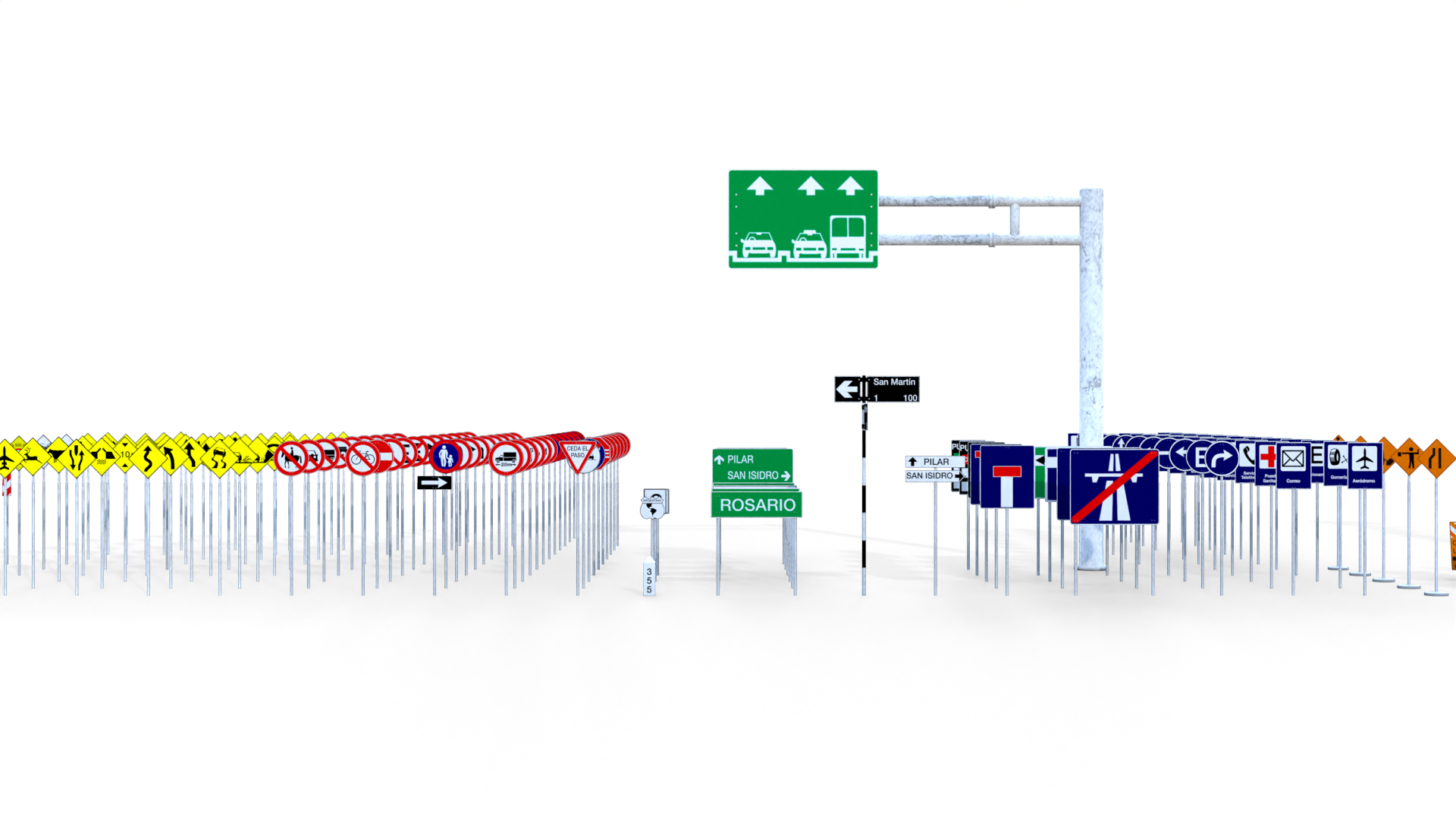 3D Argentina Road Signs Pack Model - TurboSquid 2082952