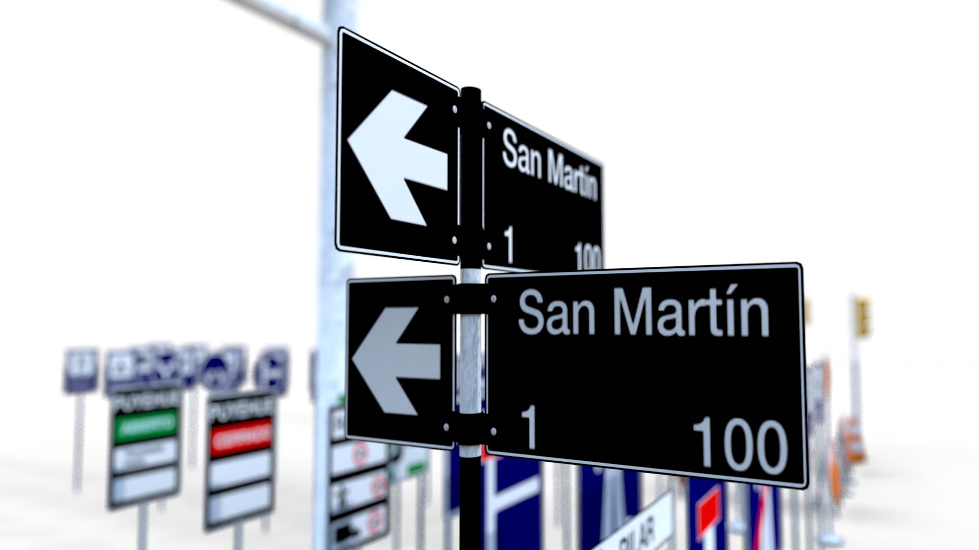 3D Argentina Road Signs Pack Model - TurboSquid 2082952