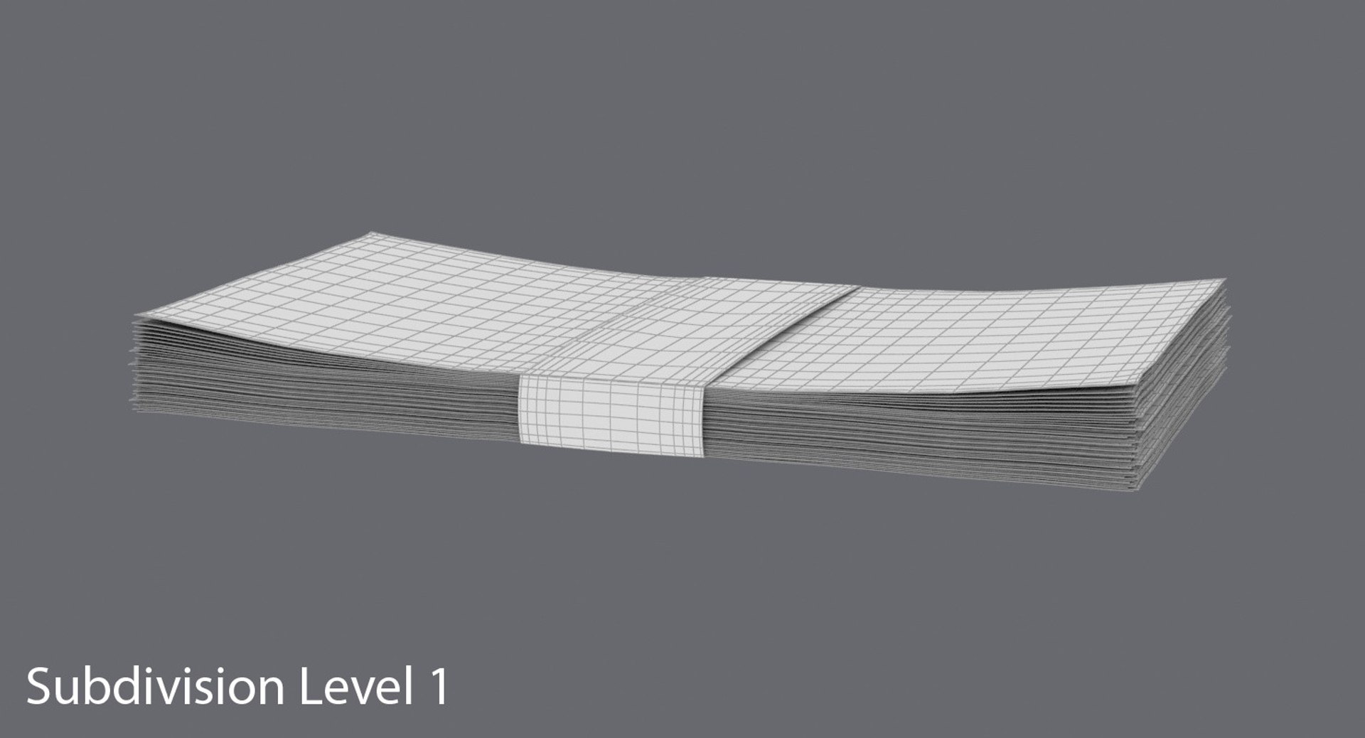 3d 100 Euro Bill Stack Model