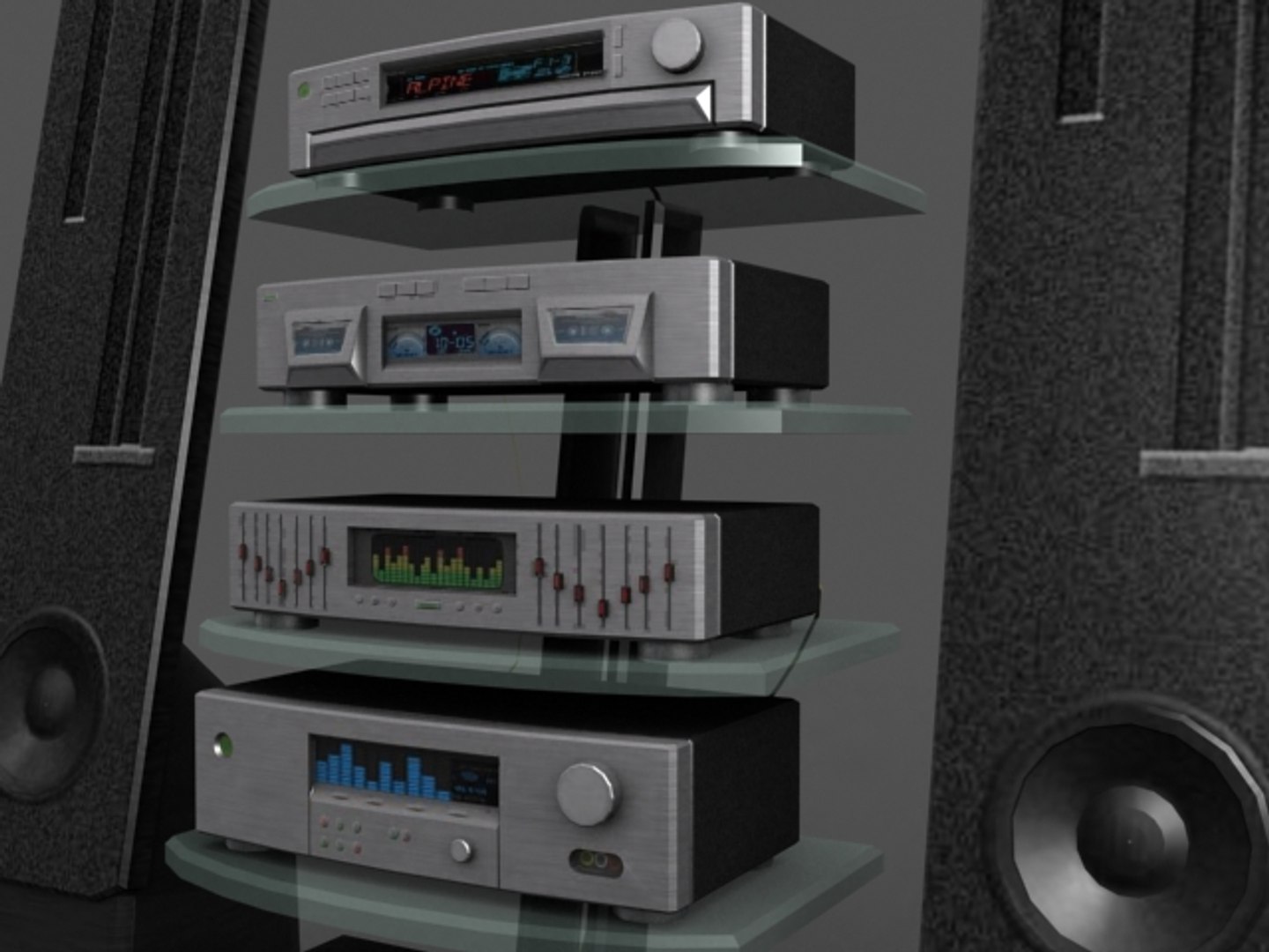 3d Futuristic Stereo Model