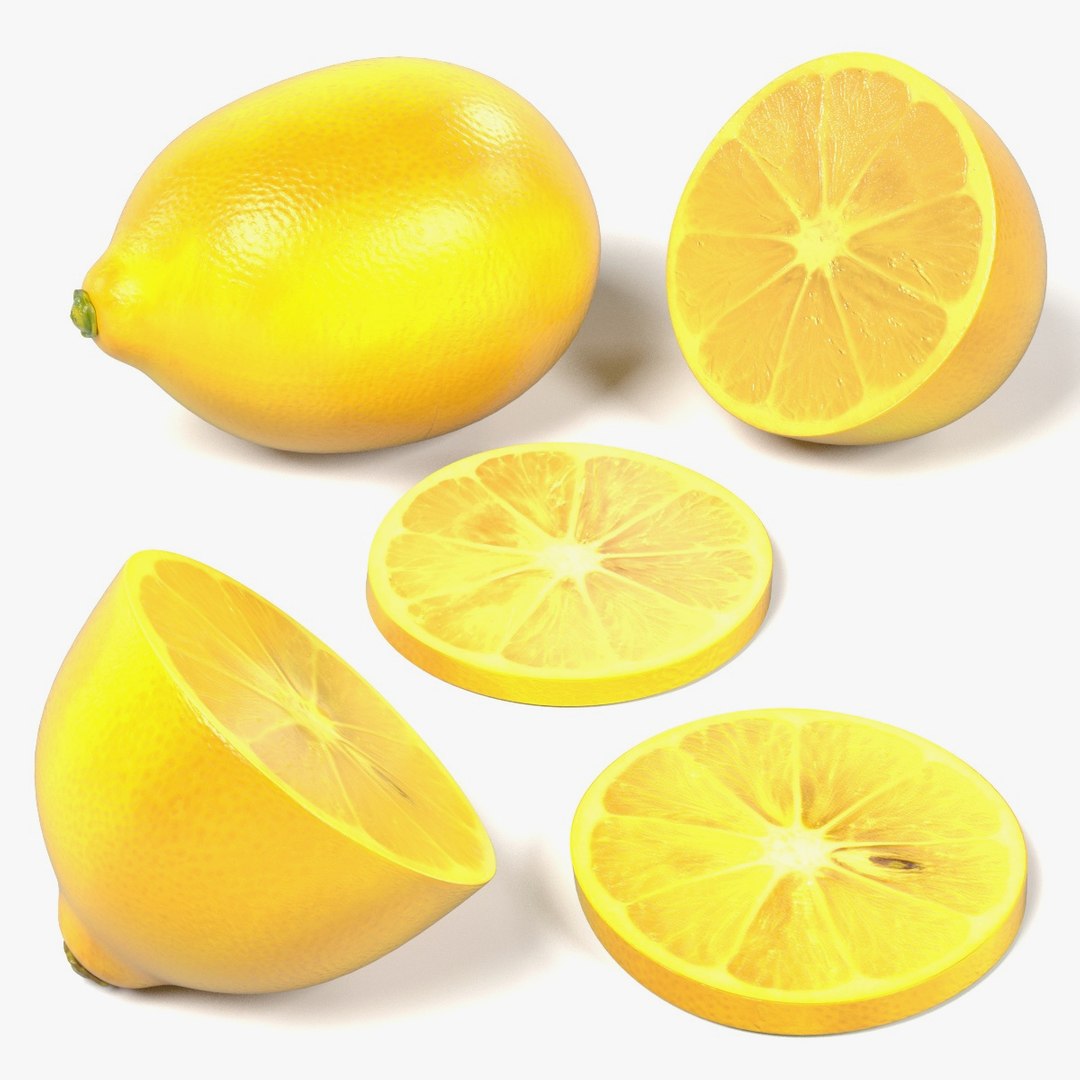 3d Lemons Slices Halves Model
