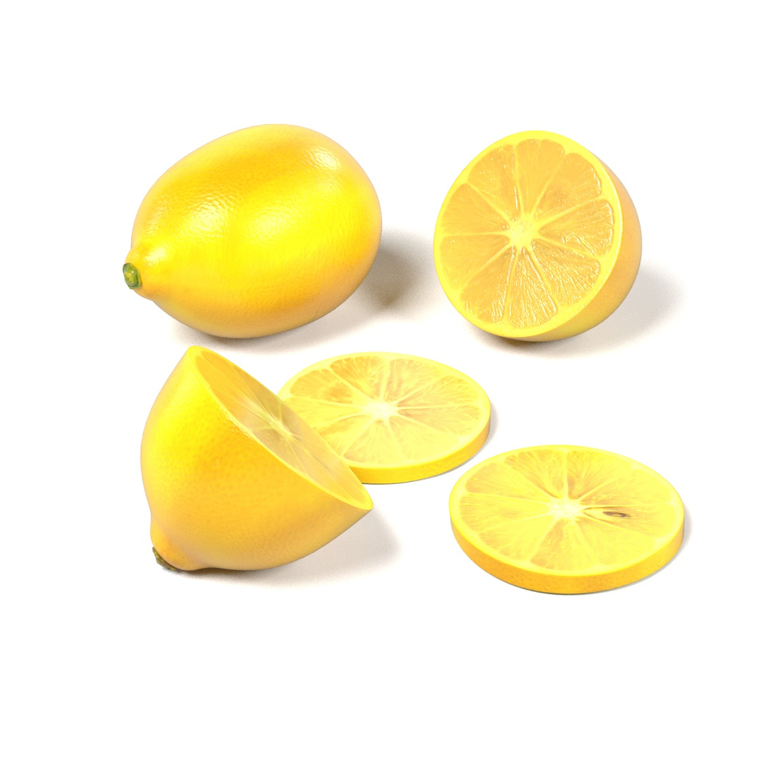 3d Lemons Slices Halves Model