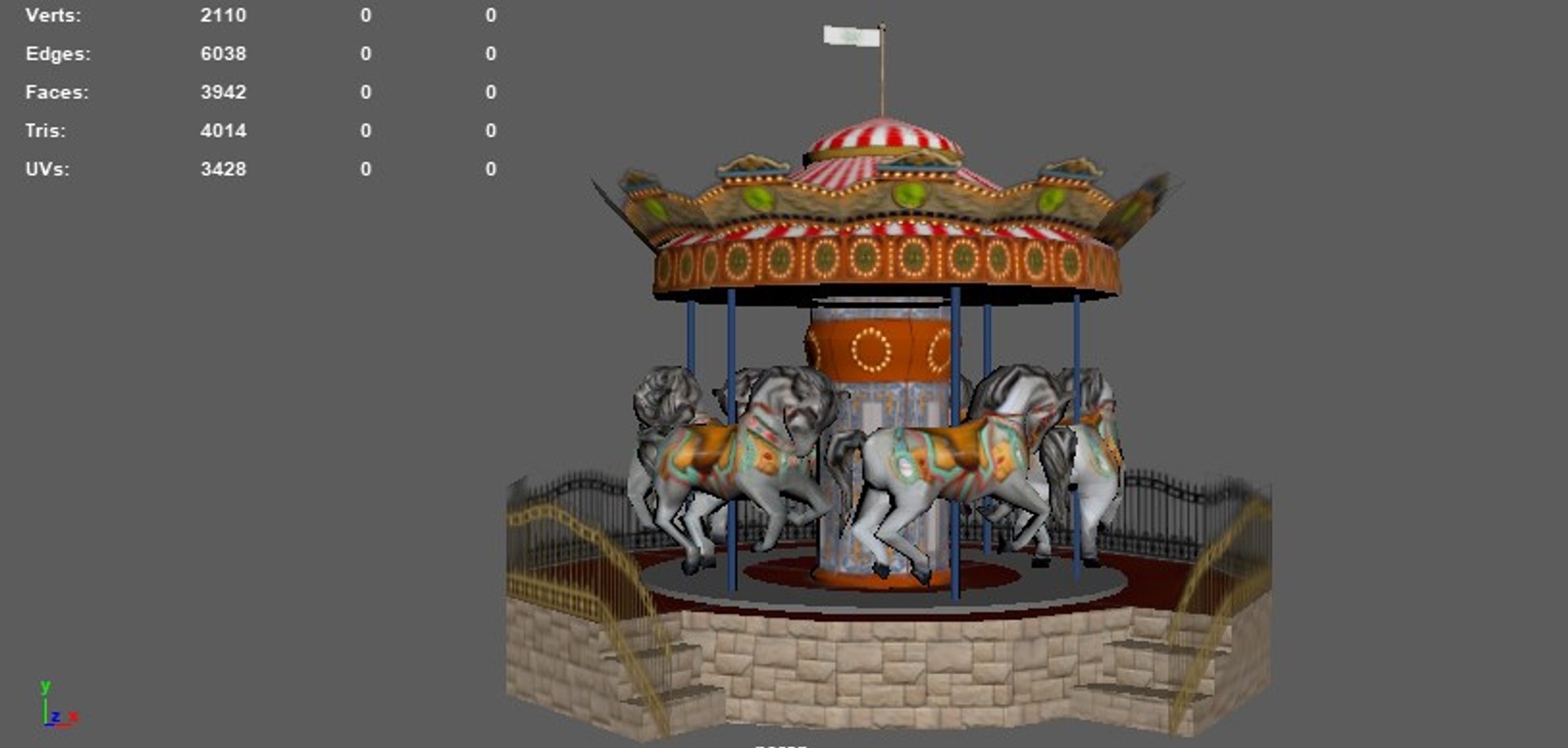 3D Carousel Horses Spinning Model - TurboSquid 1594175