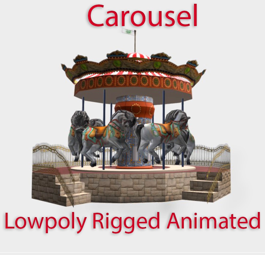 3D Carousel Horses Spinning Model - TurboSquid 1594175