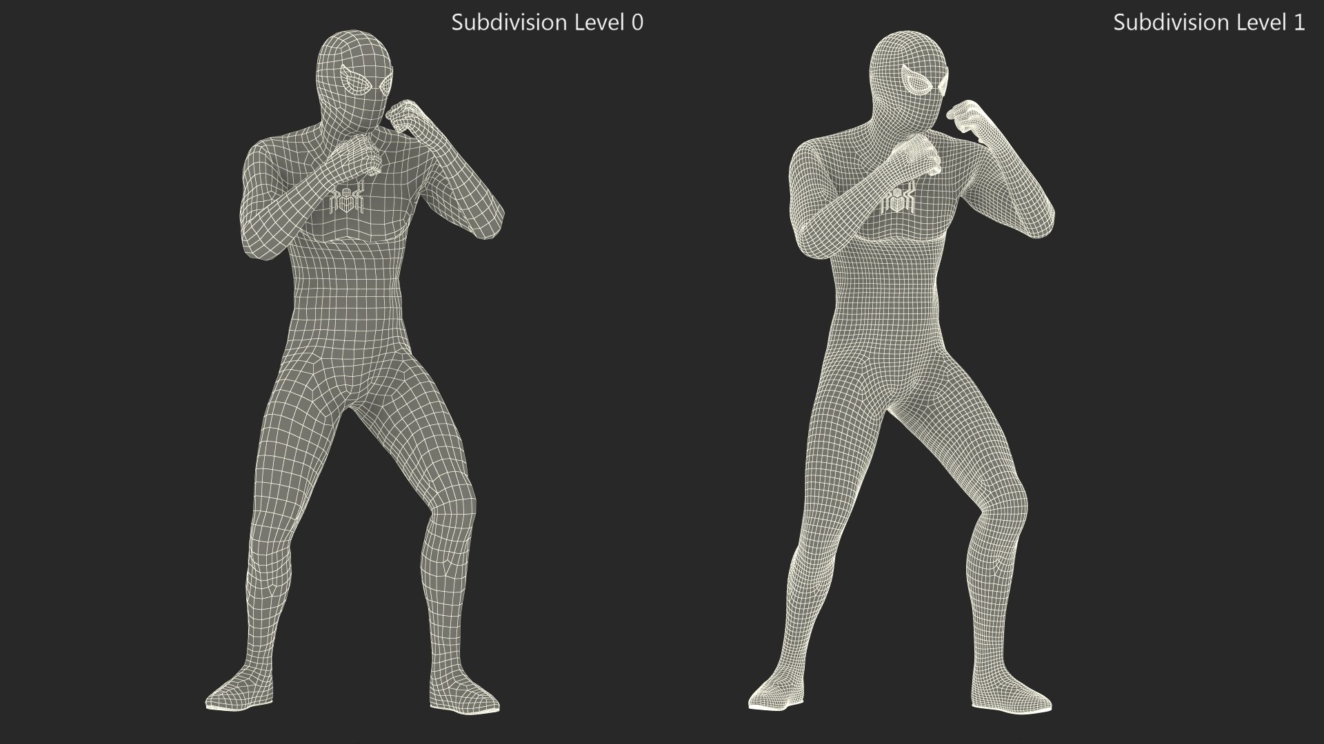 3D model Spiderman Black Suit Fighting Pose - TurboSquid 2092105