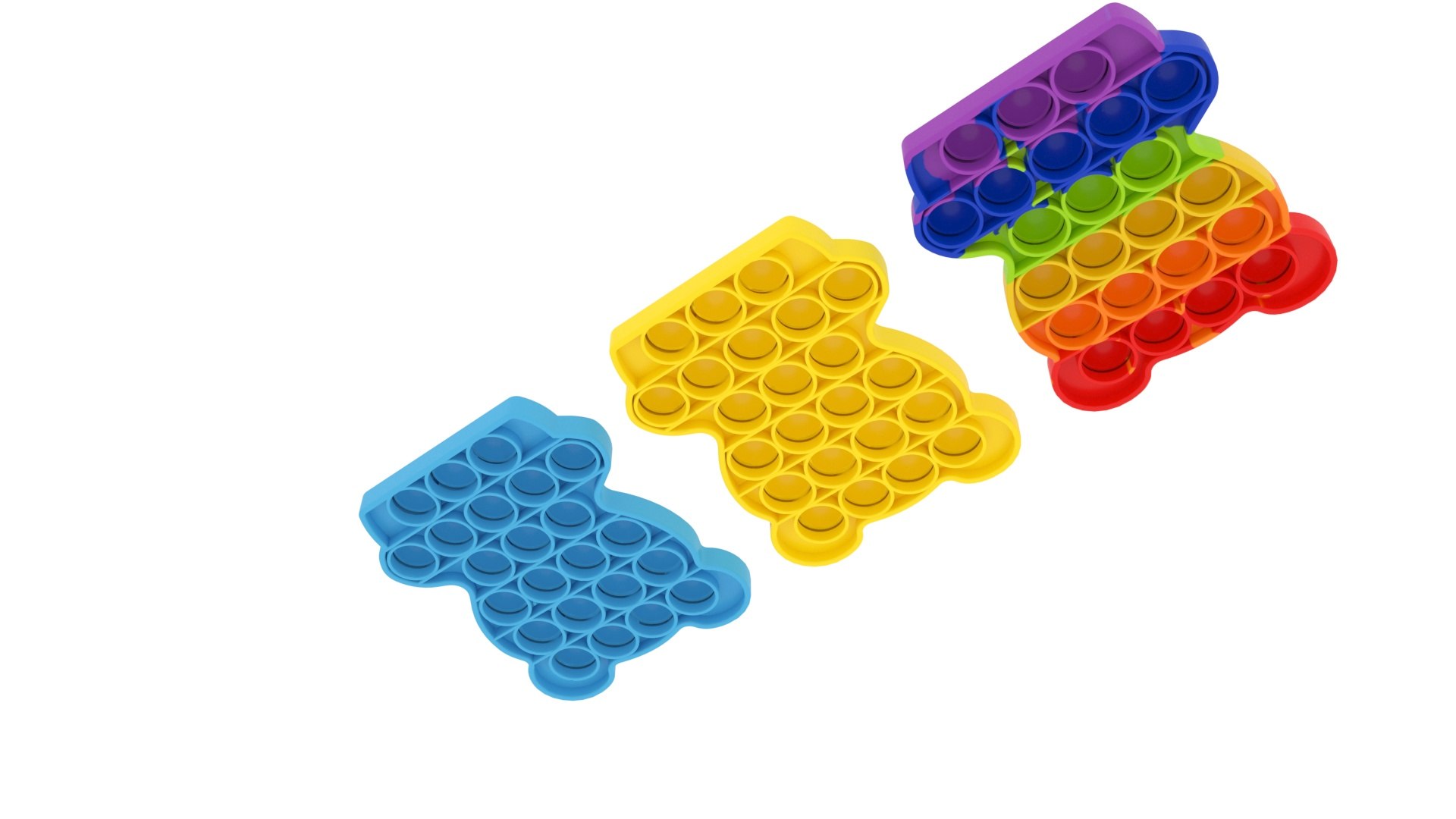 3D Bear Pop It Fidget Toys Set - TurboSquid 1786539