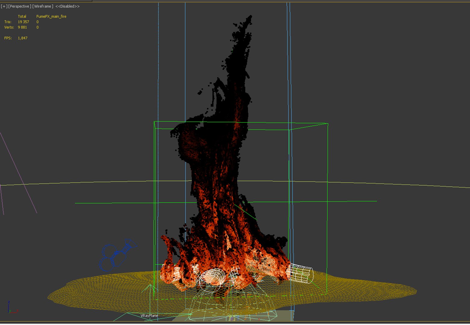 3d Model Bonfire Ready Scene Fumefx