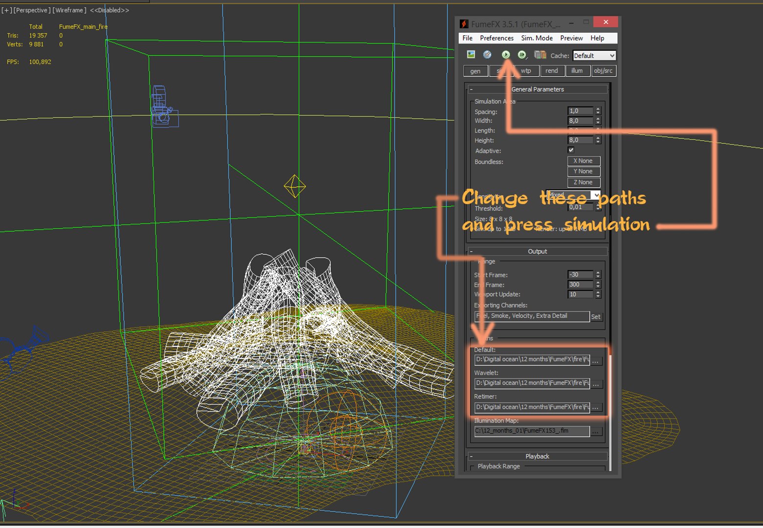 3d Model Bonfire Ready Scene Fumefx