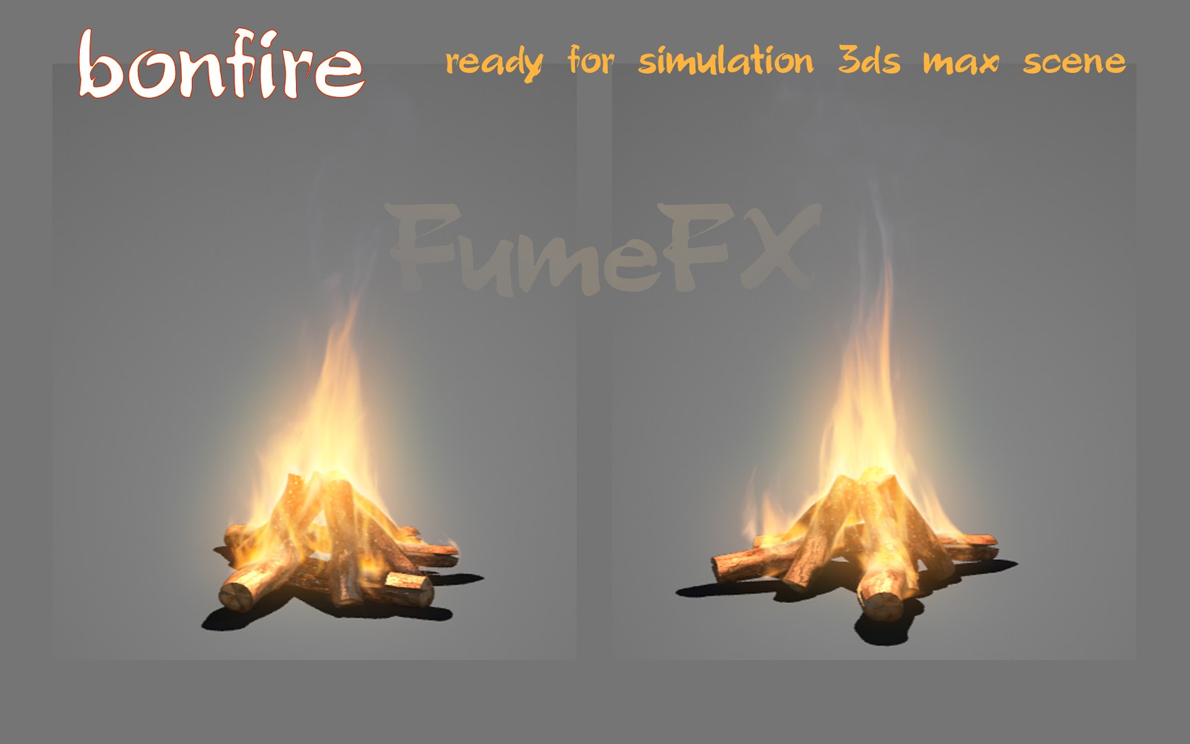 3d Model Bonfire Ready Scene Fumefx