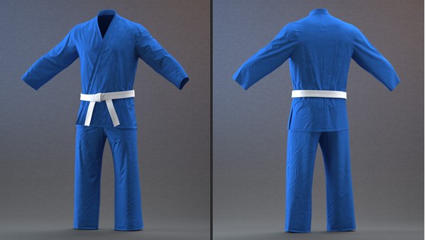 Karate Uniform Blue 3D model - TurboSquid 1957286