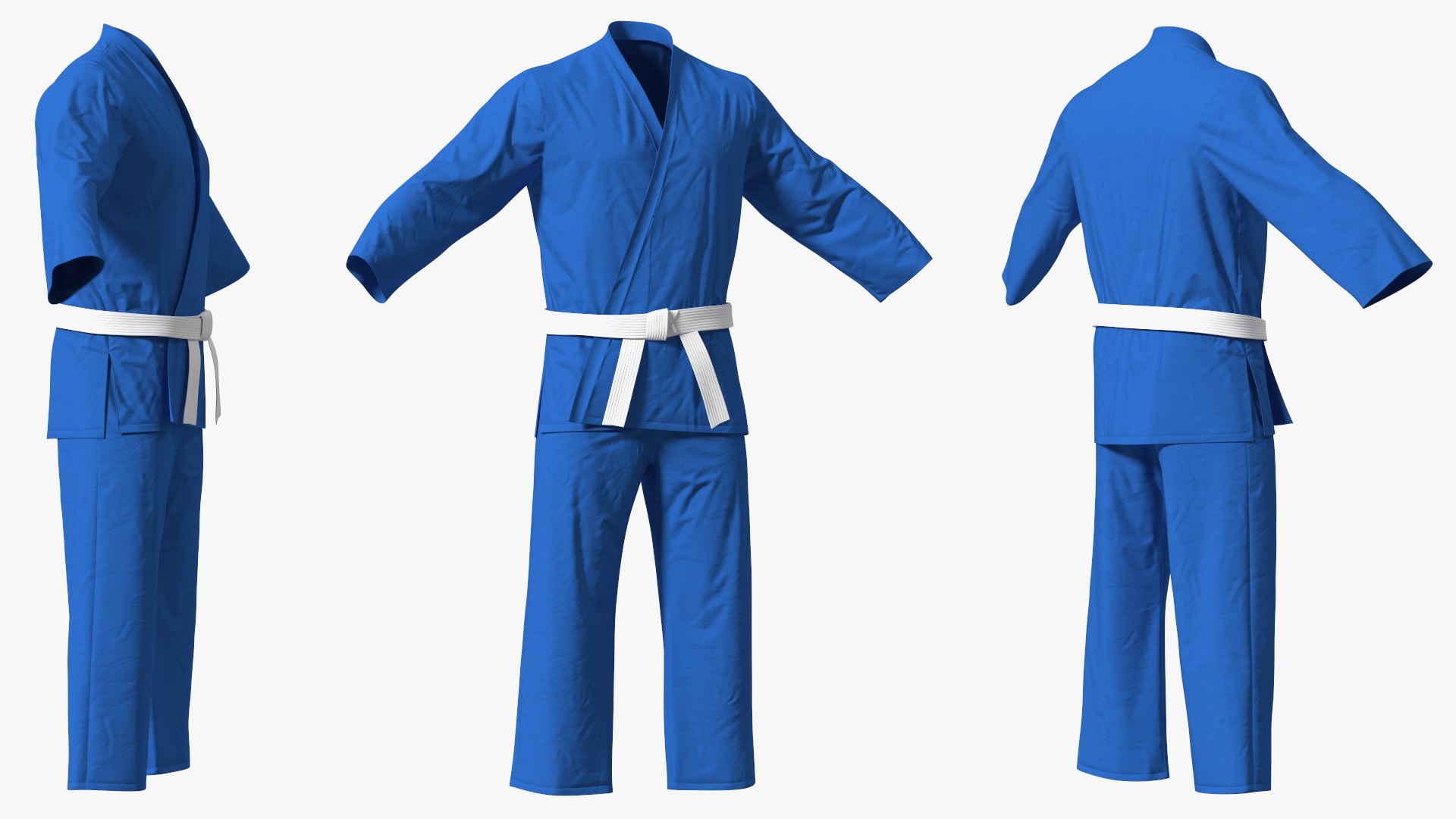 Karate Uniform Blue 3D Model - TurboSquid 1957286