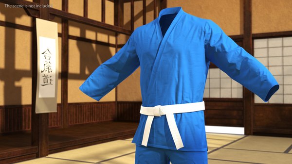 modelo 3d Uniforme de Karate Azul - TurboSquid 1957286