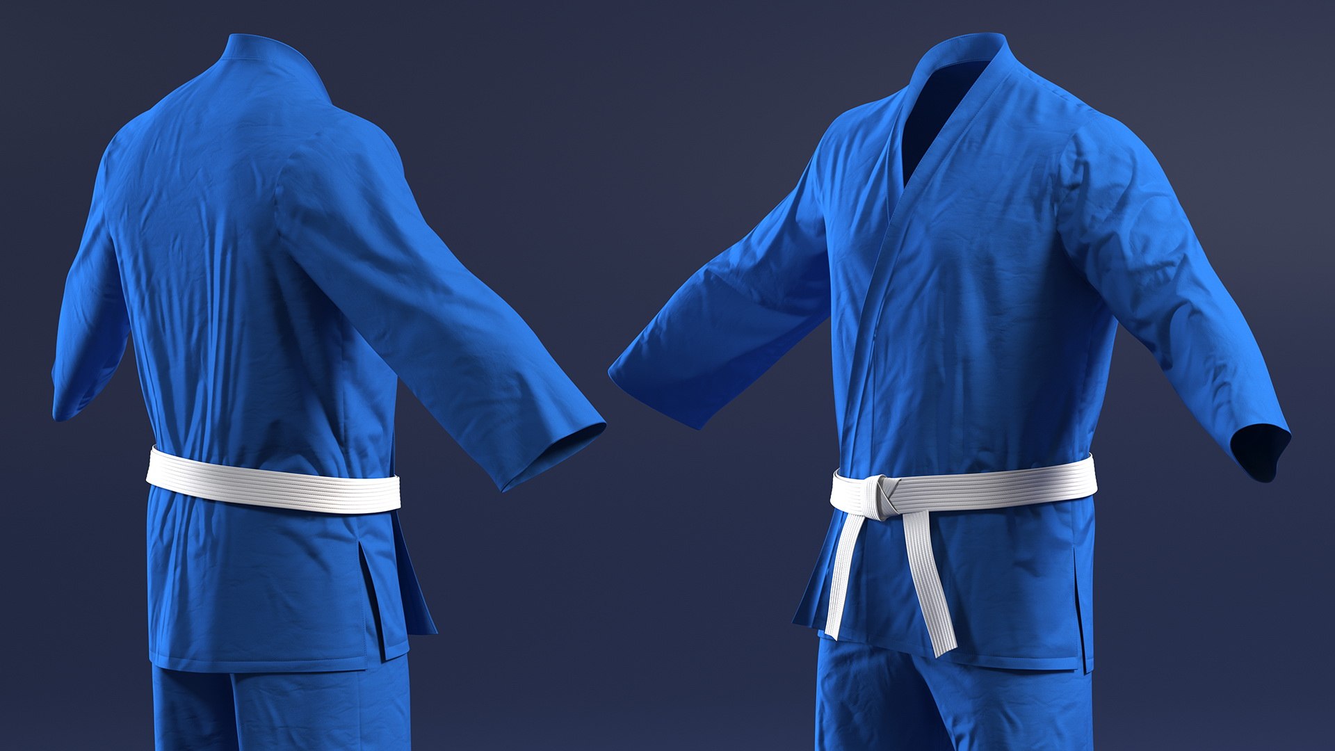 Karate Uniform Blue 3D Model - TurboSquid 1957286